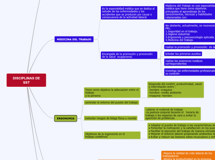 DISCIPLINAS DE SST - Mind Map