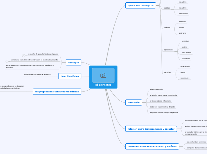 El caracter - Mind Map