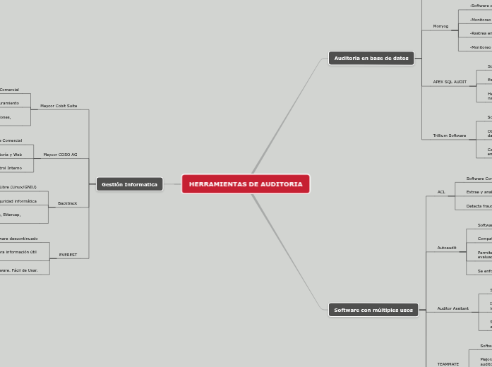 HERRAMIENTAS DE AUDITORIA | Mapa mental Mindomo