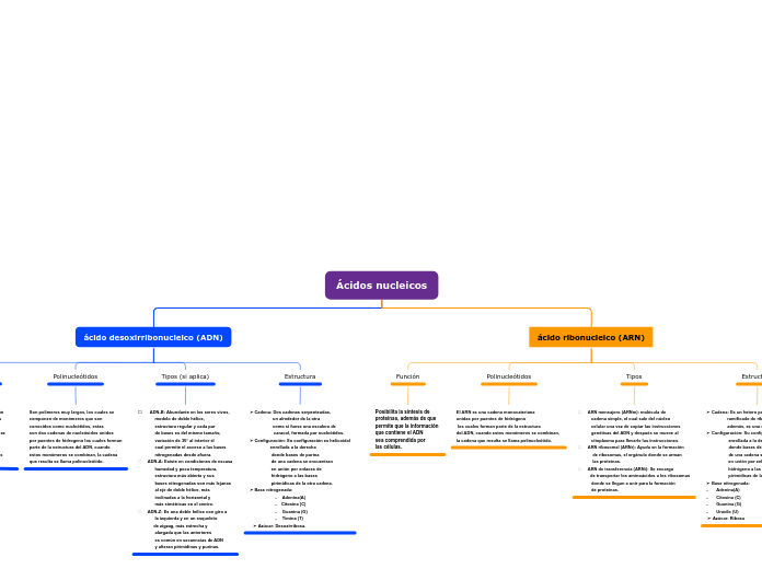 Ácidos nucleicos - Mind Map