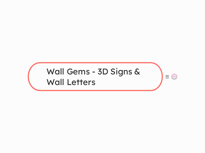 Wall Gems - 3D Signs & Wall Letters | Mindomo Mind Map