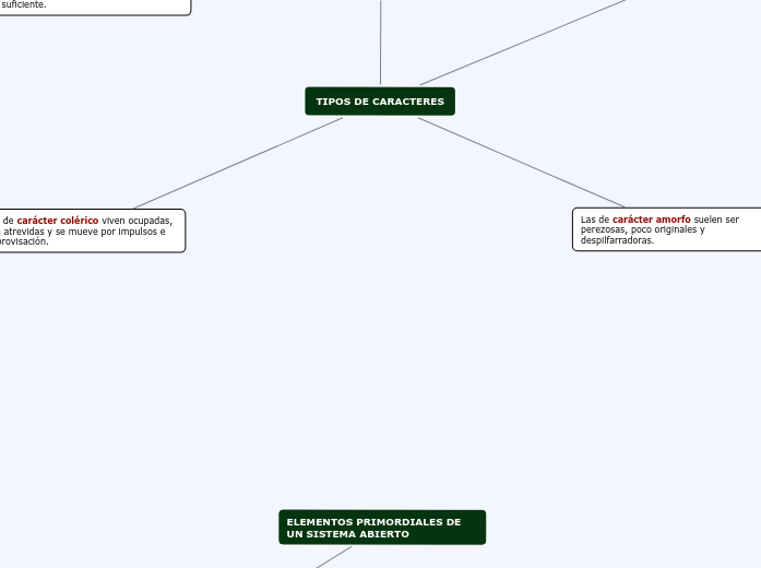 TIPOS DE CARACTERES - Mind Map