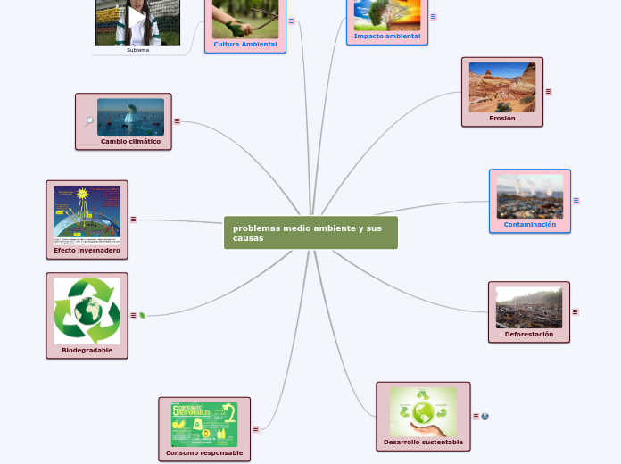 problemas medio ambiente y sus causas - Mind Map