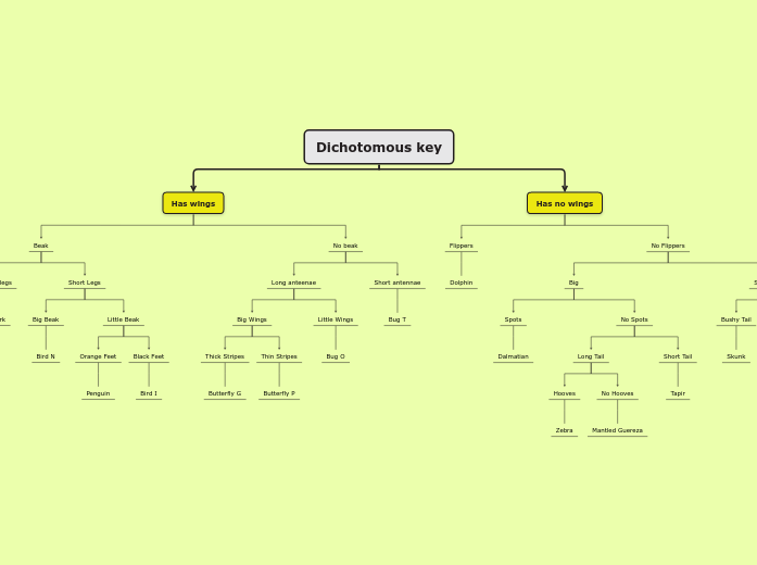 Dichotomous key - Mind Map
