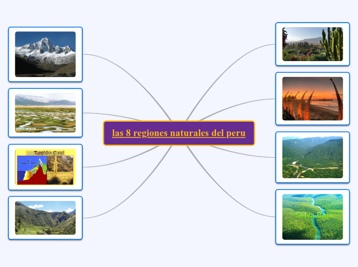 las 8 regiones naturales del peru - Mind Map
