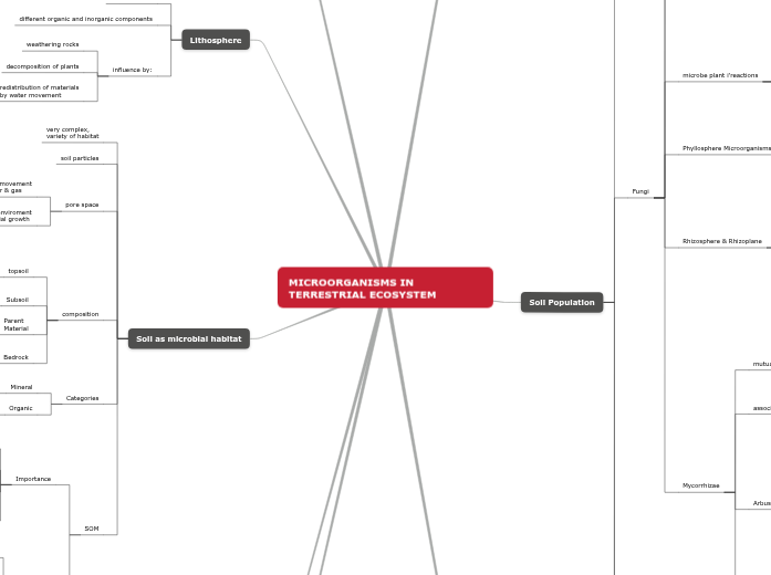 MICROORGANISMS IN TERRESTRIAL ECOSYSTEM - Mind Map