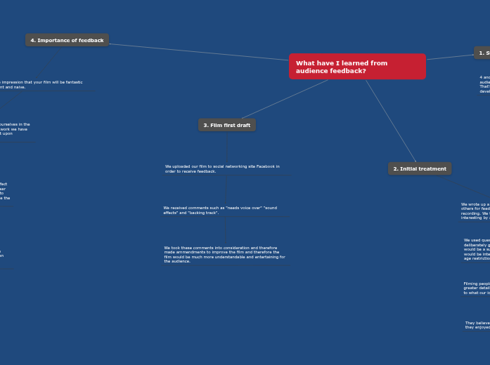 What have I learned from audience feedback...- Mind Map