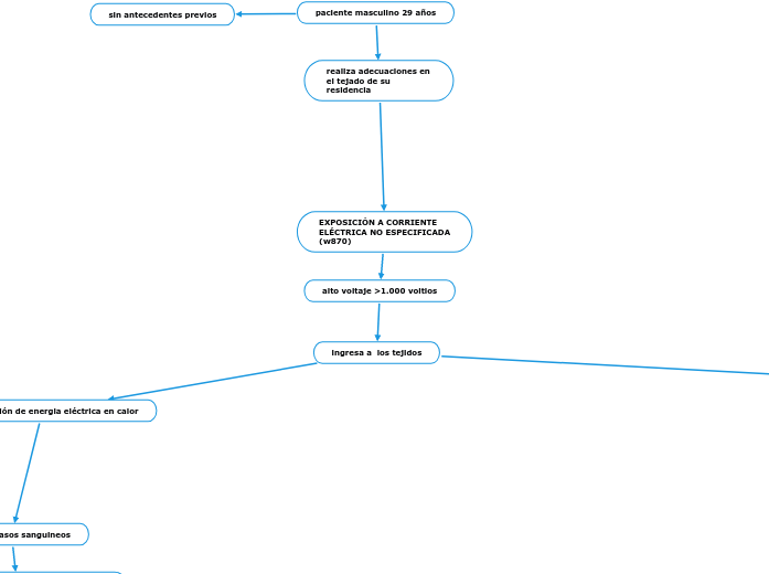 EXPOSICIÓN A CORRIENTE ELÉCTRICA NO ESPECI...- Mind Map