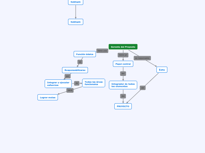 Gerente del Proyecto - Mind Map