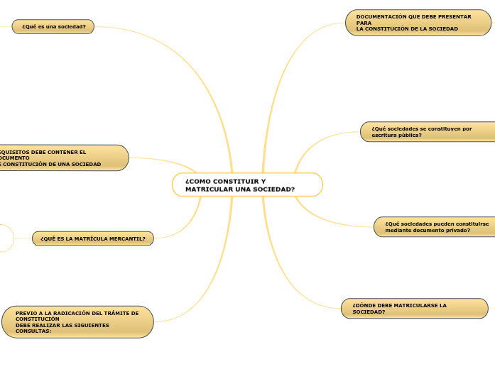 ¿COMO CONSTITUIR Y MATRICULAR UNA SOCIEDAD...- Mind Map