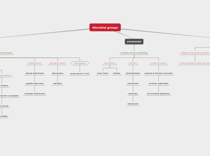 Microbial groups - Mind Map