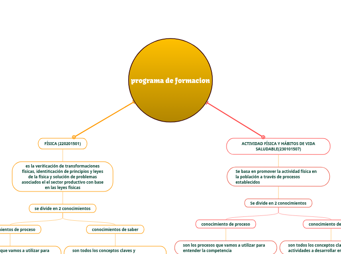 programa de formacion - Mind Map