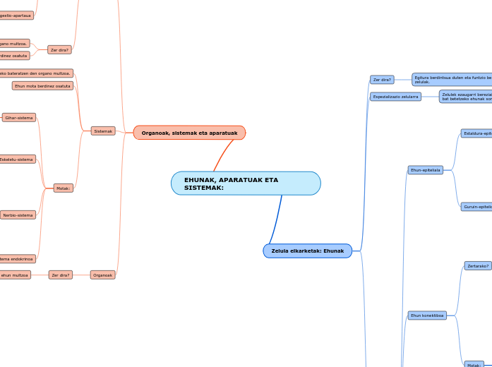 EHUNAK, APARATUAK ETA SISTEMAK: - Mind Map