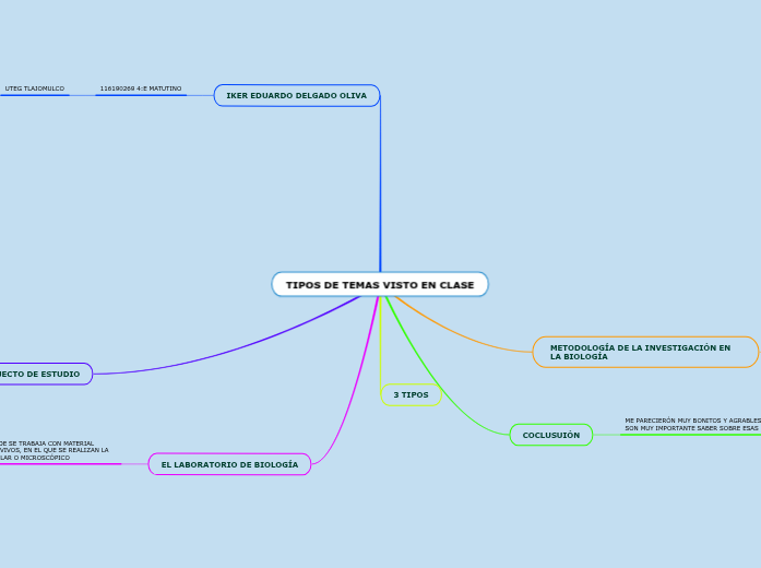 TIPOS DE TEMAS VISTO EN CLASE - Mind Map