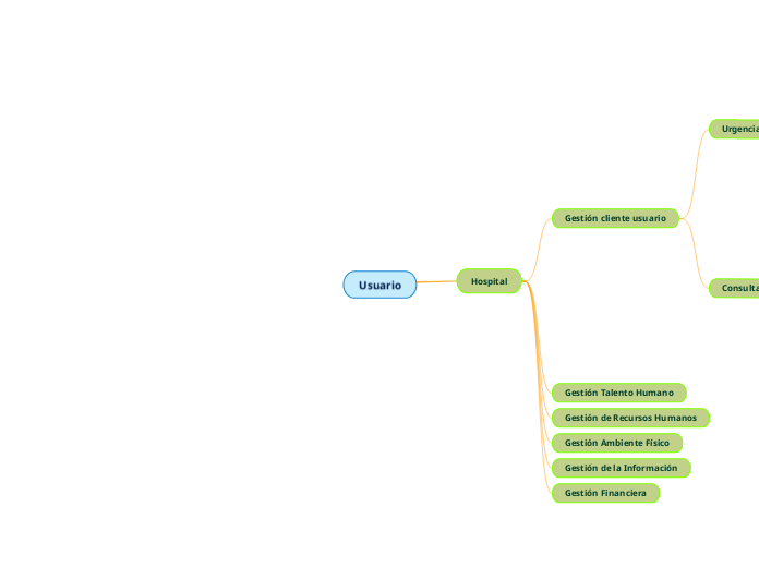 Proceso de Atención de un Hospital - Mind Map