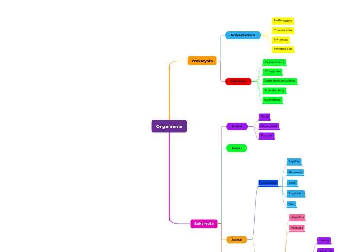 classification chart (simplfied) - Mind Map