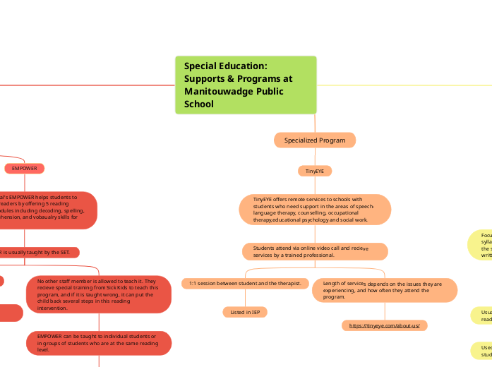 Special Education: Supports & Programs...- Mind Map