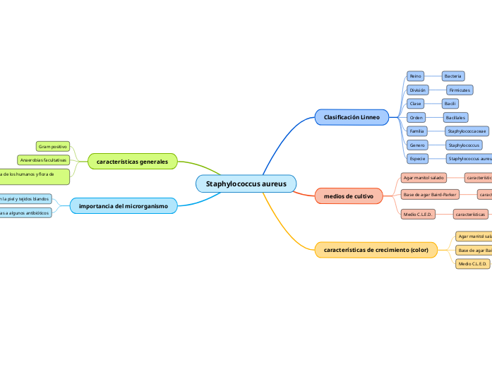 Staphylococcus aureus - Mind Map