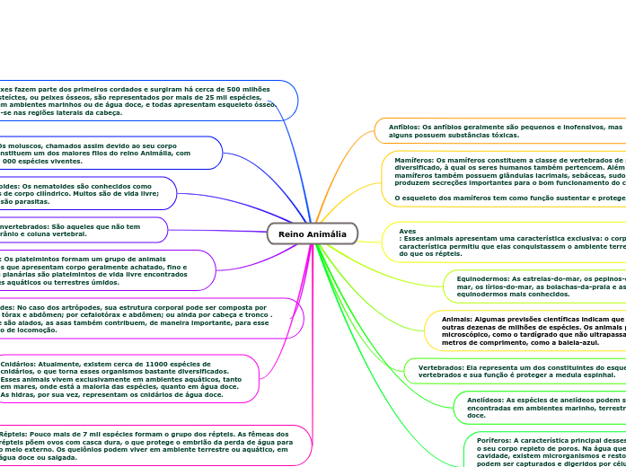 Reino Animália - Mind Map