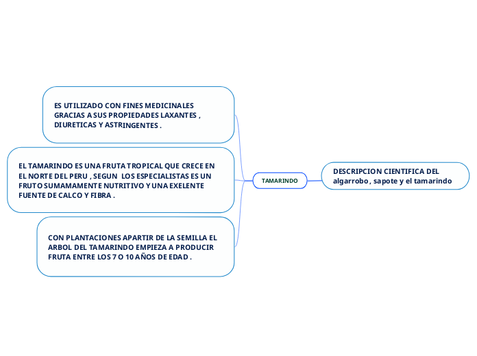 DESCRIPCION CIENTIFICA DEL algarrobo , sap...- Mind Map