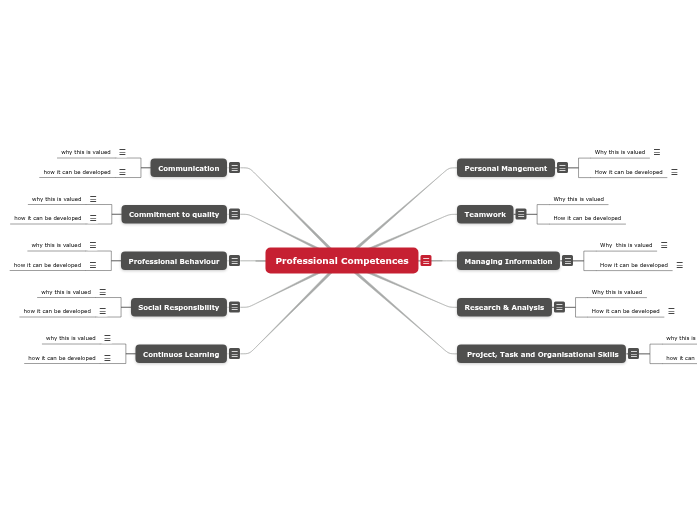Professional Competences - Mind Map