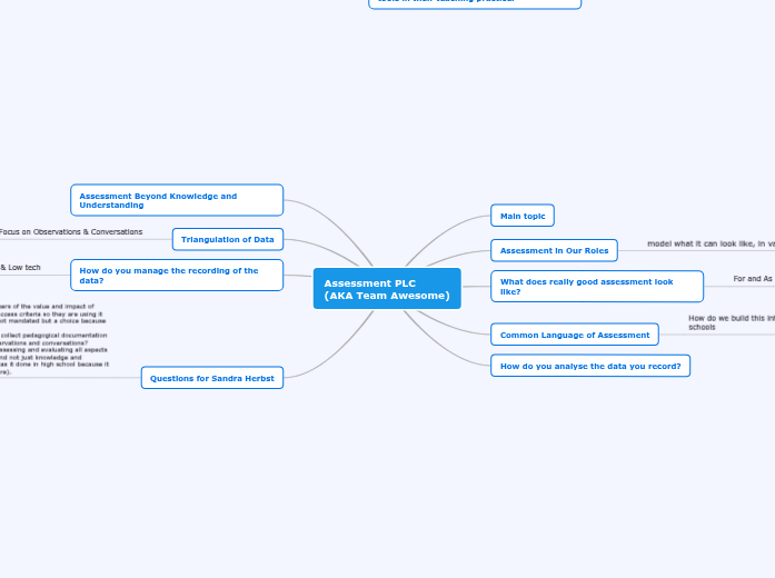 Assessment PLC - Mind Map