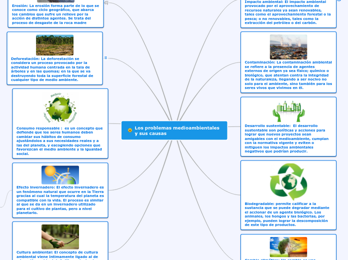 Los problemas medioambientales y sus causa...- Mind Map