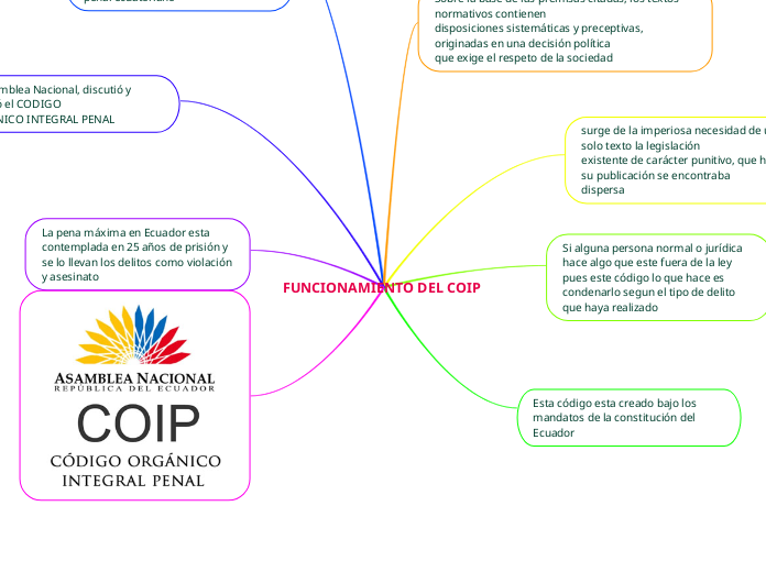 FUNCIONAMIENTO DEL COIP - Mind Map