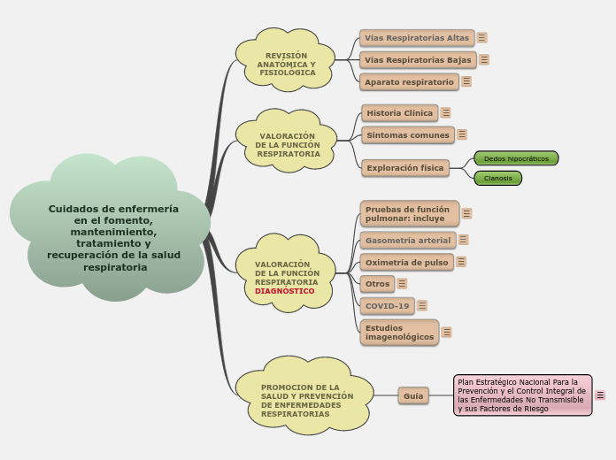 Cuidados de enfermería en el fomento, mant...- Mind Map