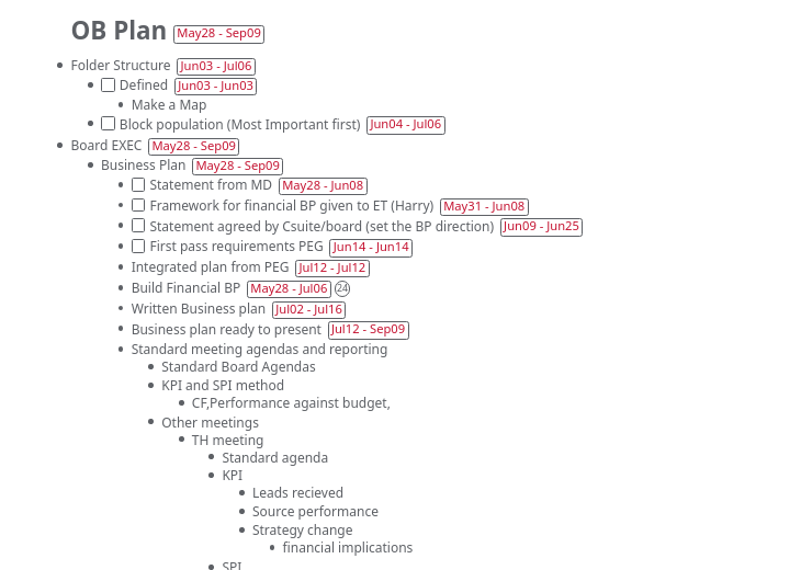 OB Plan - Outline