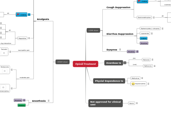 Opioid Treatment - Mind Map