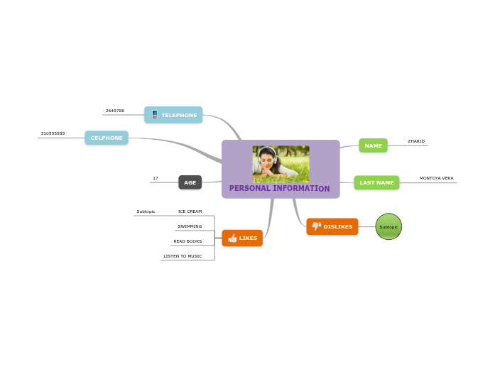 PERSONAL INFORMATION - Mind Map