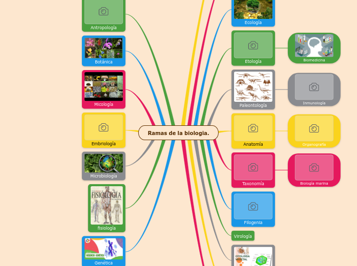 Ramas de la biologia. - Mind Map