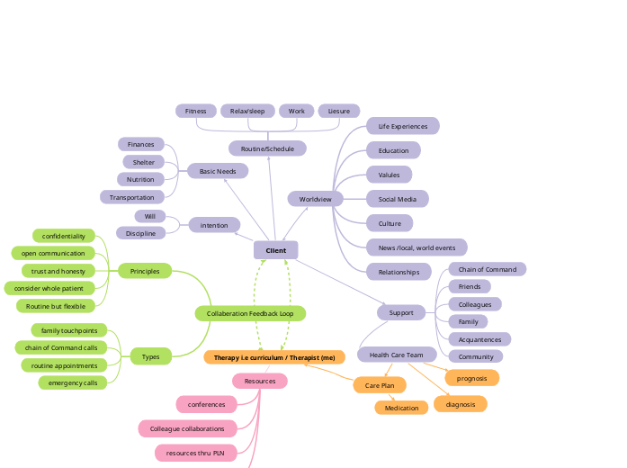 Holisitc View of Client - Mind Map