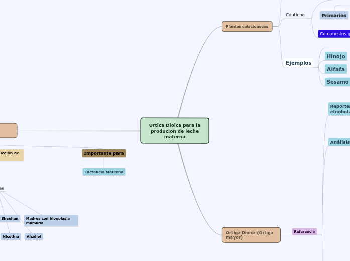 Urtica Dioica para la producion de leche m...- Mind Map