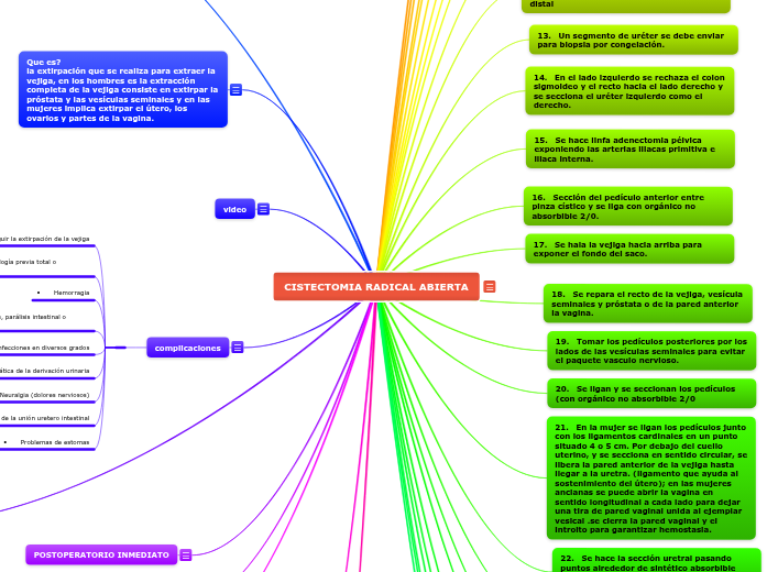 Cistectomia Radical Abierta - Mind Map