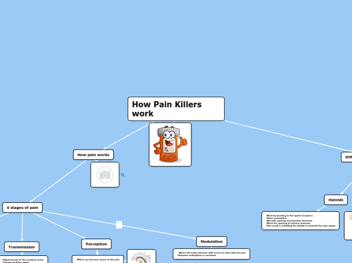 How Pain Killers work - Mind Map