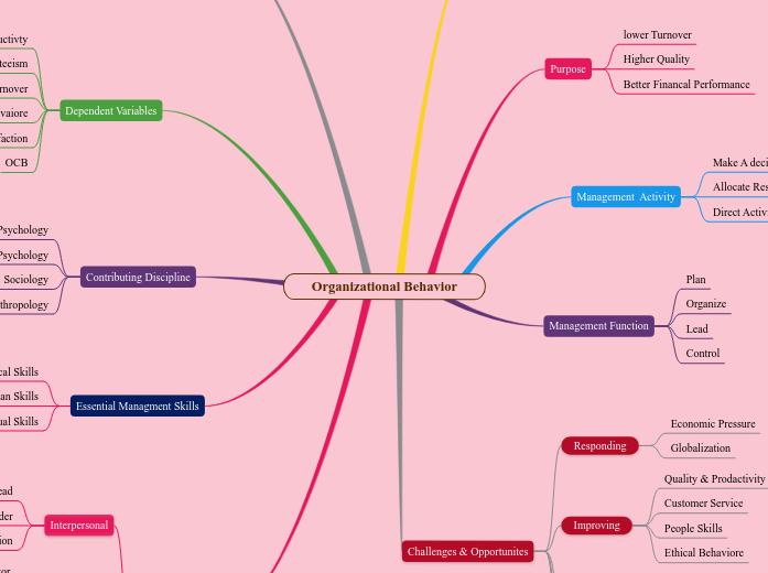 Organizational Behavior - Mind Map