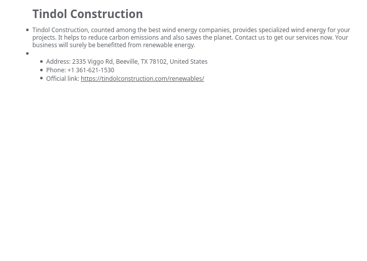 Tindol Construction - Outline