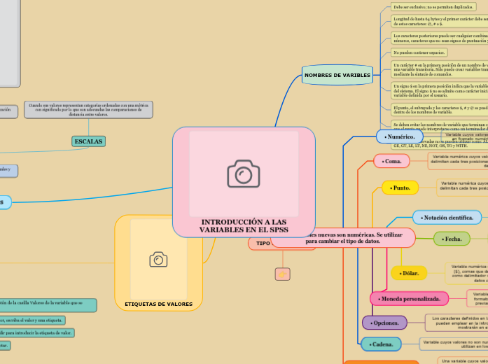 INTRODUCCIÓN A LAS VARIABLES EN EL SPSS - Mind Map