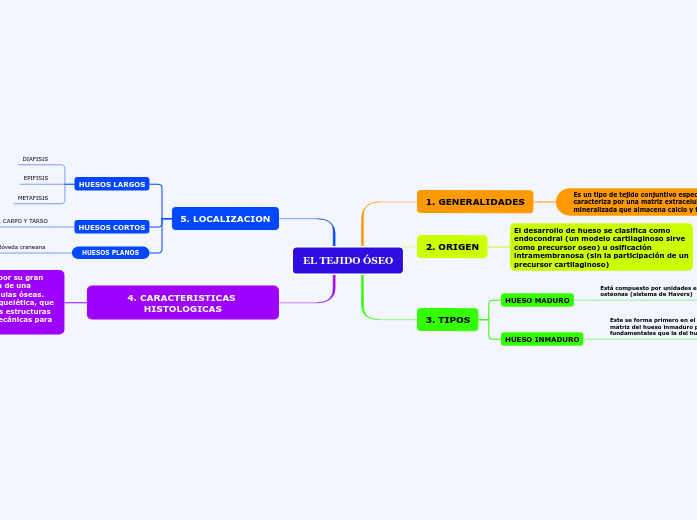 EL TEJIDO ÓSEO - Mind Map