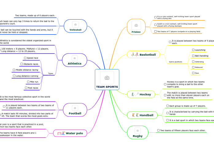 TEAM SPORTS - Mappa Mentale - Schema