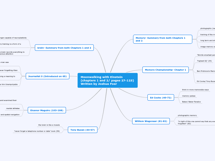 Moonwalking With Einstein - Mind Map
