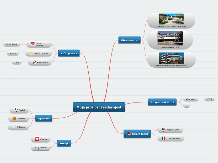Moja prošlost i sadašnjost - Mind Map