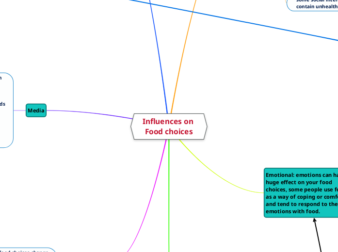 Influences on Food choices - Mind Map