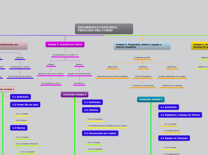 Mapa Conceptual del programa del curso - Mind Map