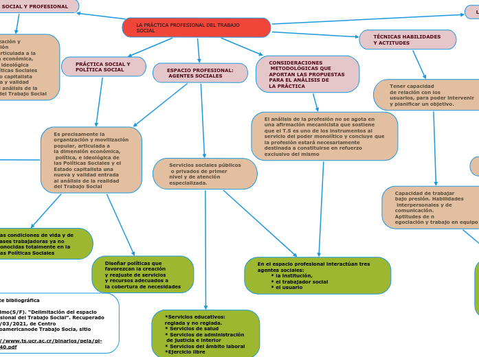 LA PRÁCTICA PROFESIONAL DEL TRABAJO SOCIAL - Mind Map
