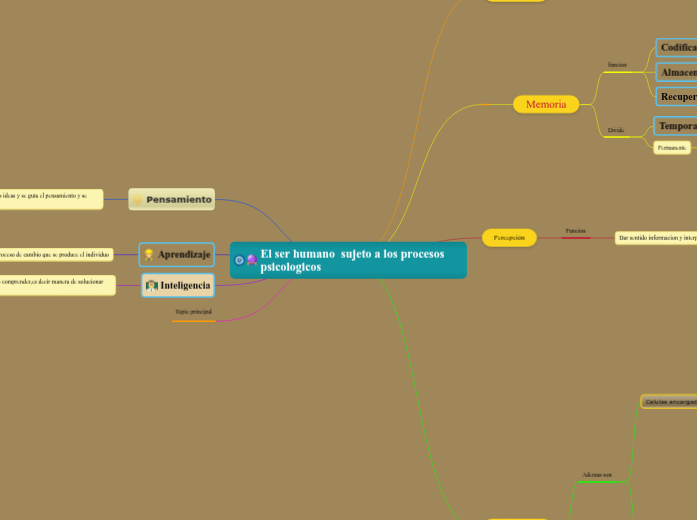 El ser humano sujeto a los procesos psico...- Mind Map