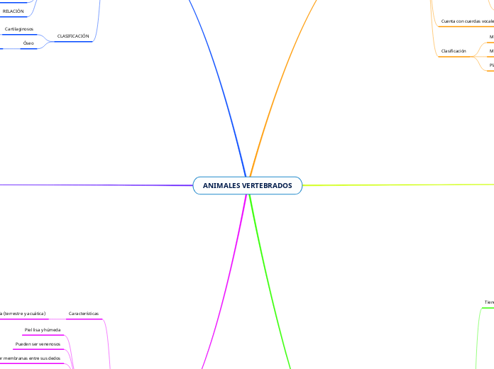 ANIMALES VERTEBRADOS - Mind Map