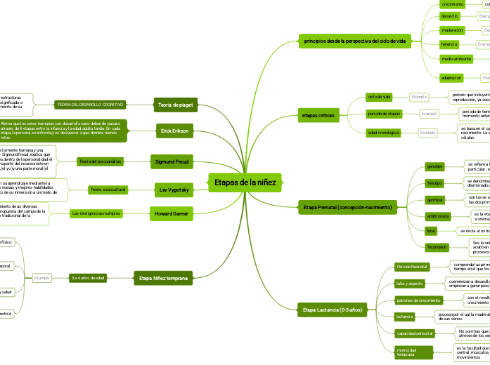 Etapas de la niñez - Mind Map